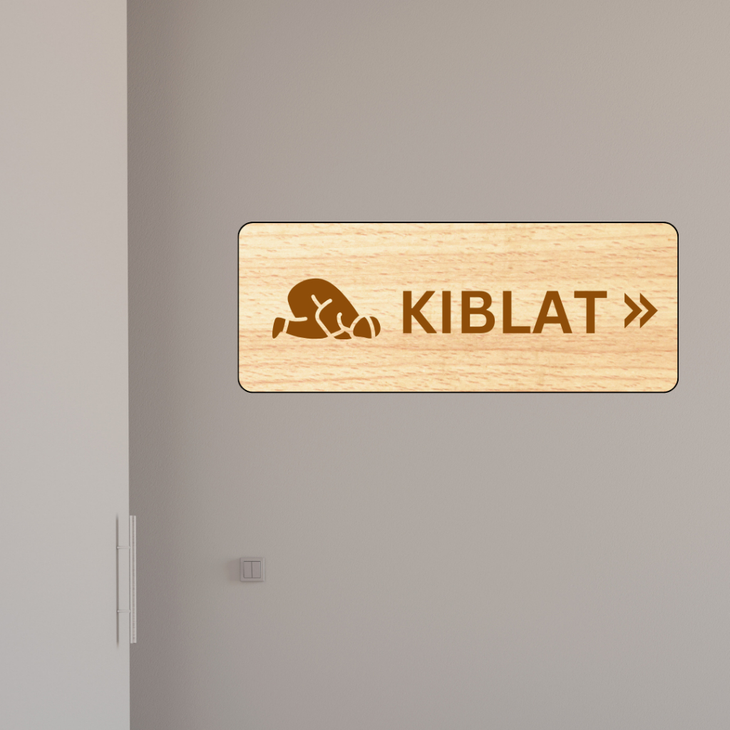 KAYU Sign BOARD KIBLAT WOODEN LASER CUTTING BOARD NAME SIGNING BOARD ...