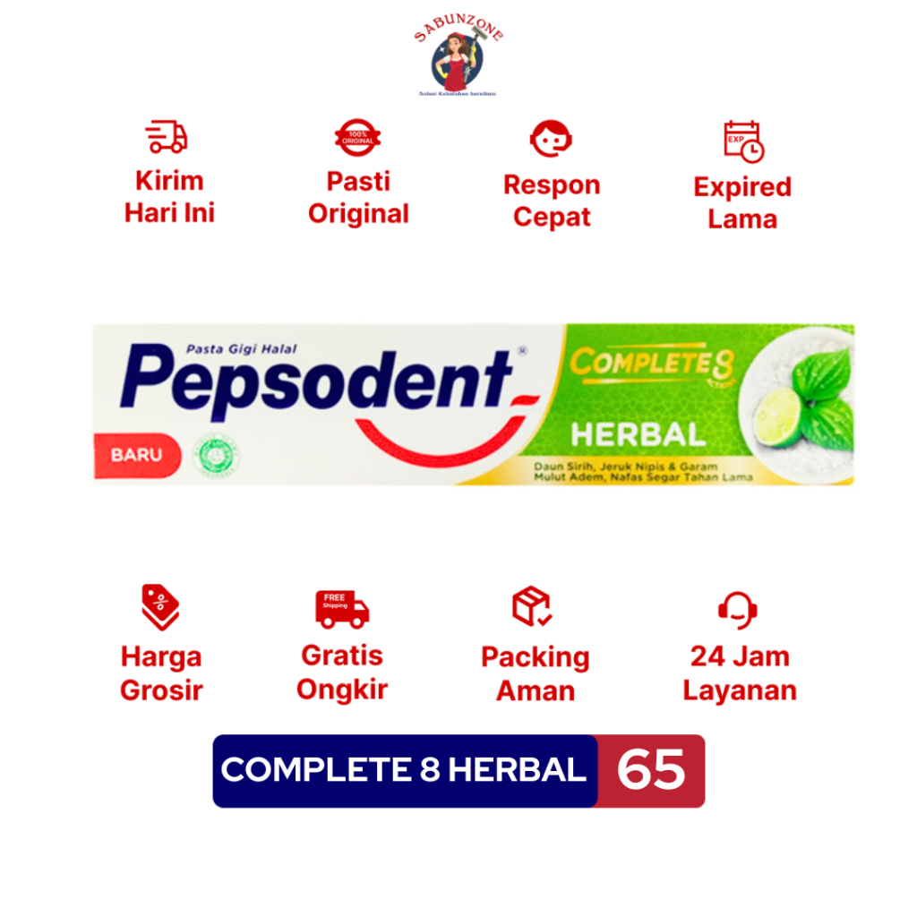 Pepsodent Toothpaste Complete 8 Herbs 65 gr | Shopee Malaysia