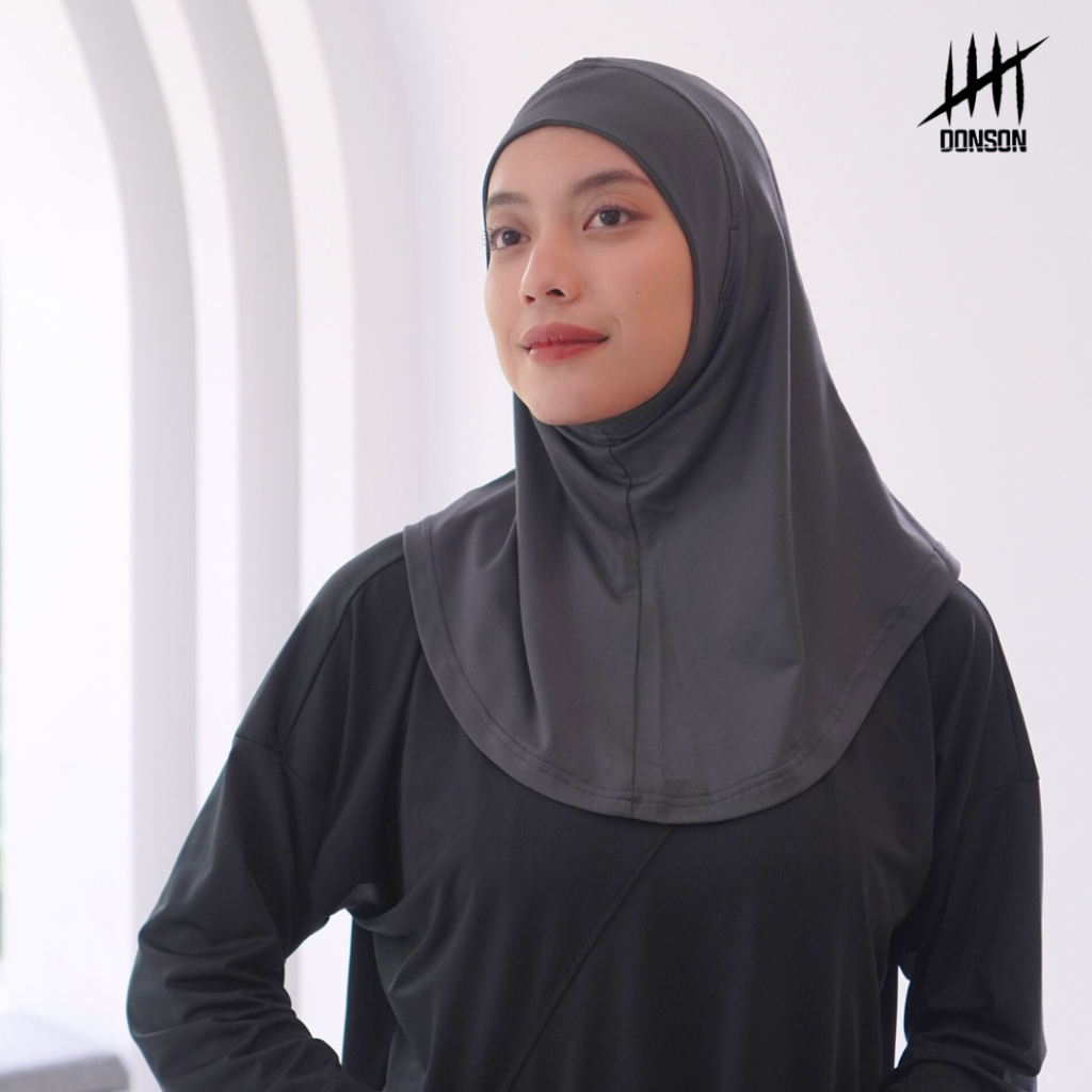 Donson Hijab Sport Basic Short Sports, Fine Lycra Material, Dark Gray ...