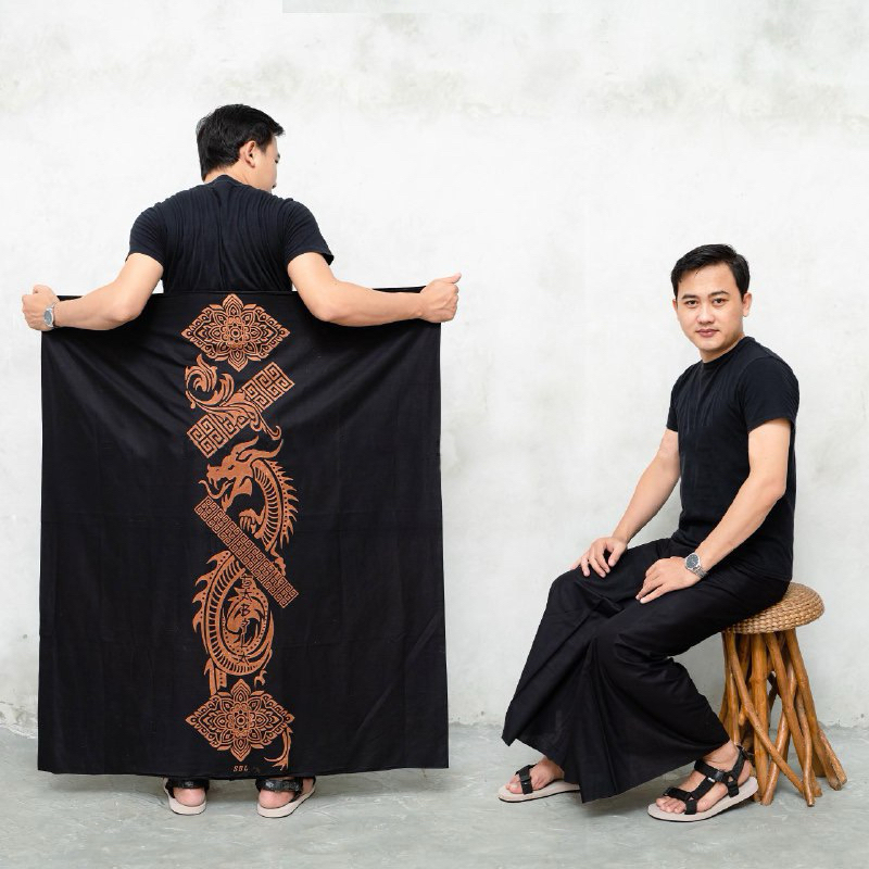 Adult Men's Sarong Plain Dragon Motif Santri Sarong Dragon Sarong Adult ...