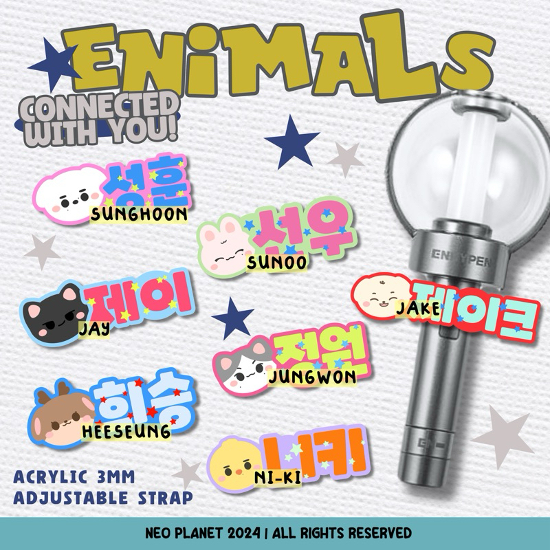 [neoplanet] {PRE-ORDER} Enimals ENHYPEN LIGHTSTICK TAG CHARM ACRYLIC ...