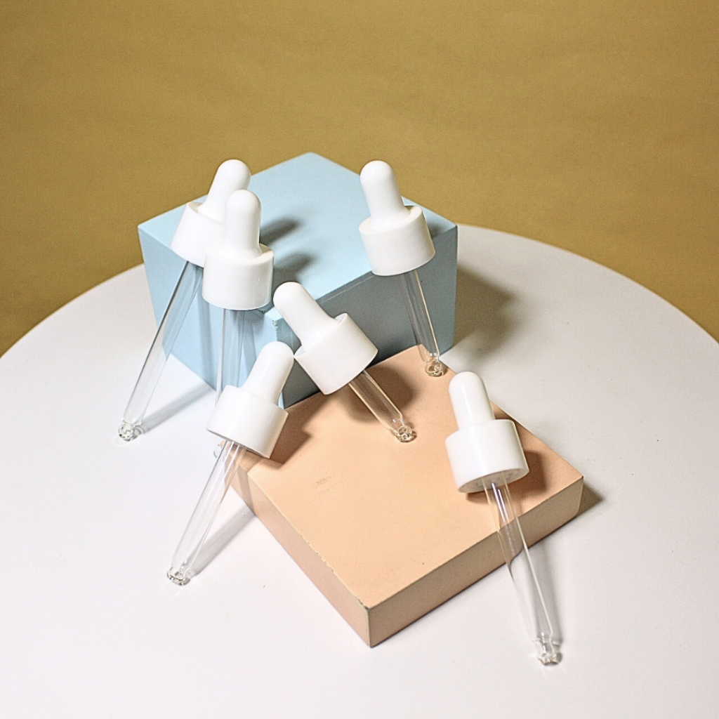 PUTIH Serum pipette dropper cap / smooth white ring pipette bottle cap ...