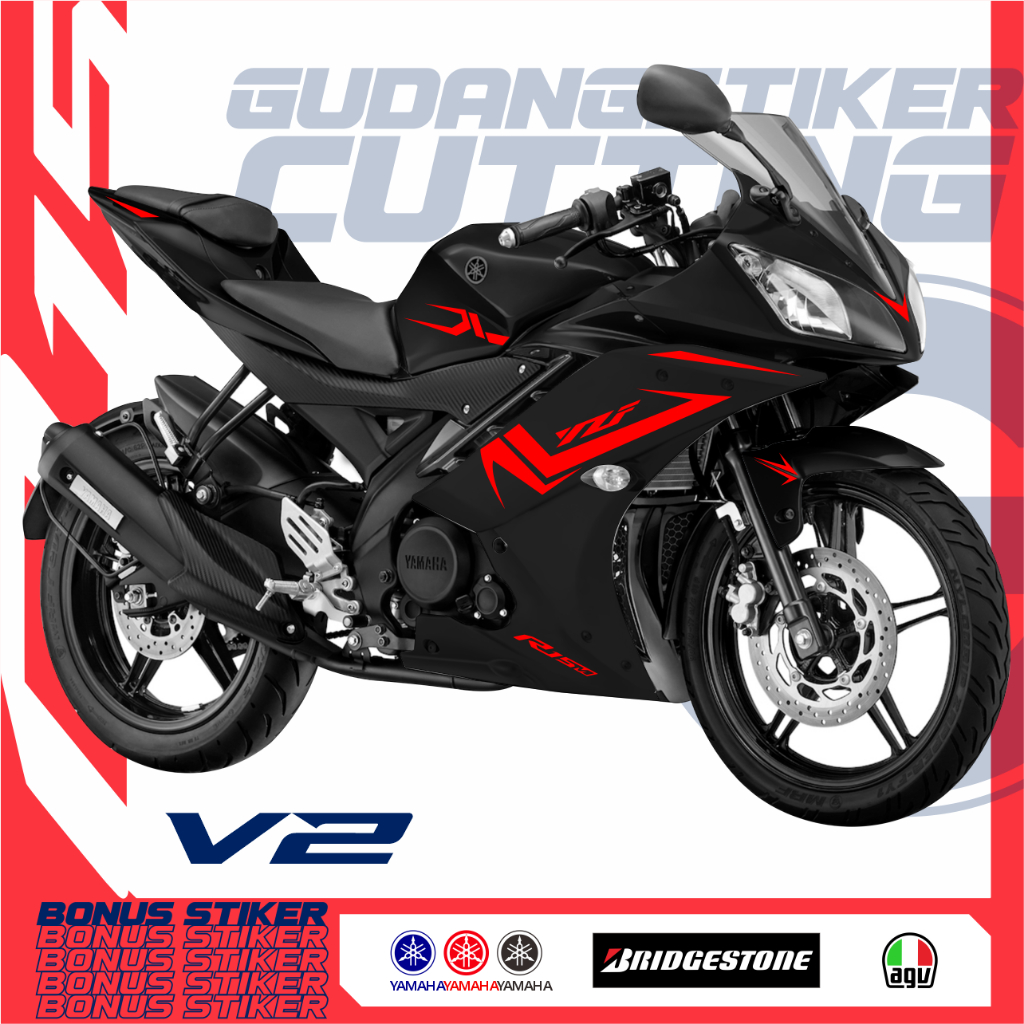 STRIPING CUTTING YAMAHA R15 V2 ELEGANT LIS STICKER R15M COOL CUTTING ...