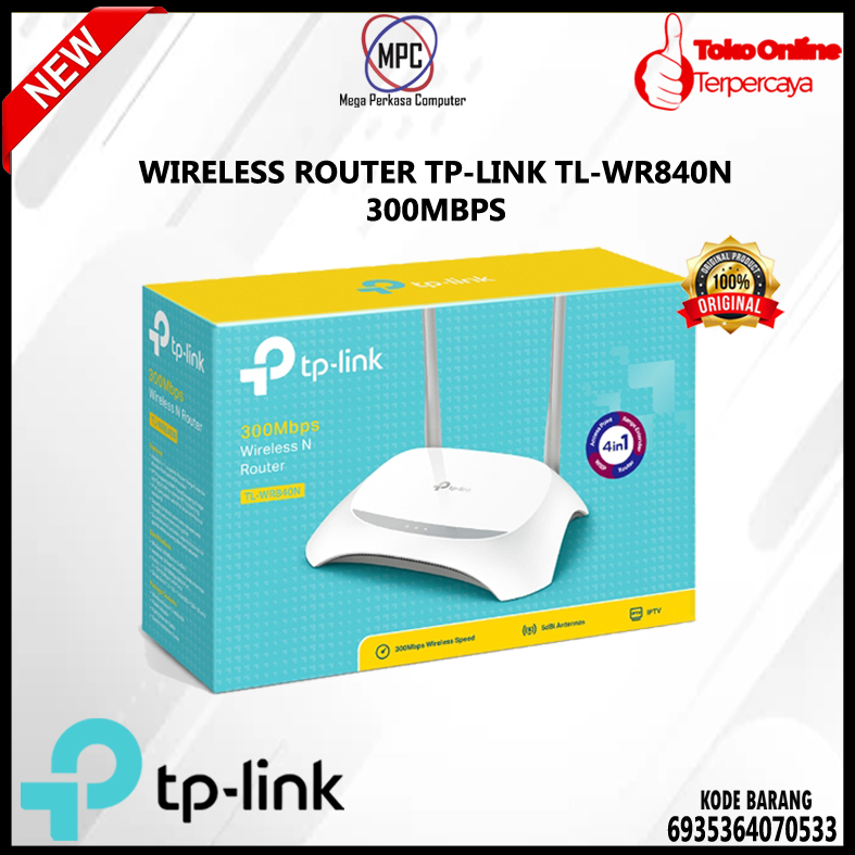 Tp-link Tplink TL-WR840N 840N Wireless N Router 300Mbps Official ...