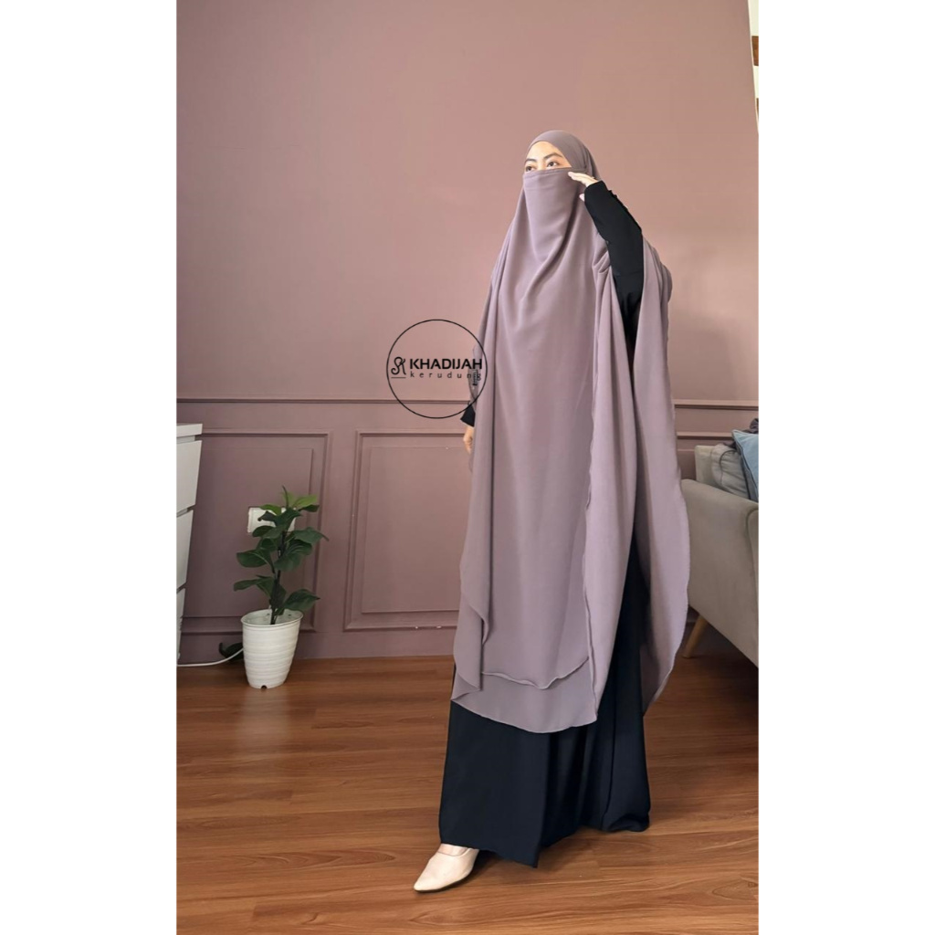 French Khimar Jilbab Syari Hijab Syari Oval Cerutty babydoll Material ...