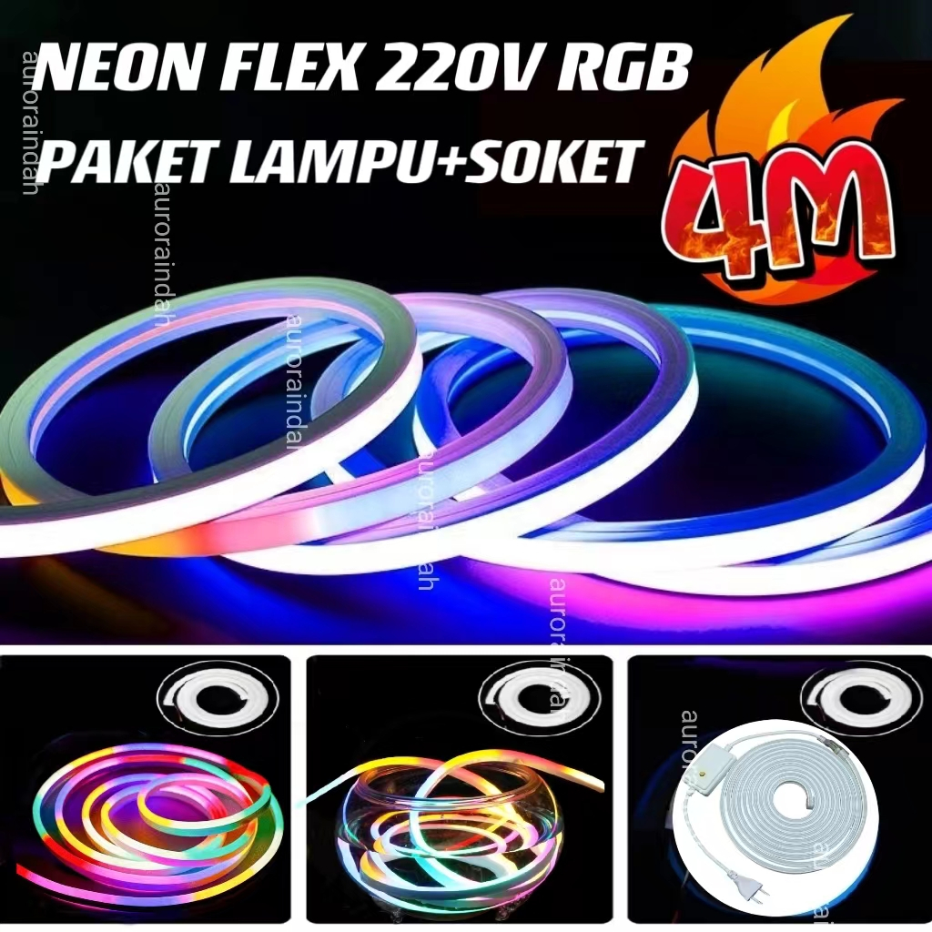 Led NEON FLEXIBLE 4M RGB 220V FLEXIBLE SIGN LED/OUTDOOR WATERPROOF Hose ...