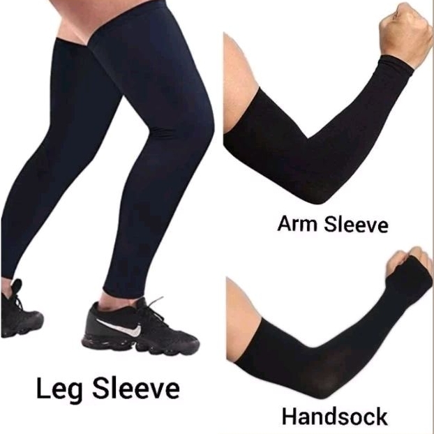 HITAM Badminton Sports leg Cuffs black badminton legsleeve long knee ...