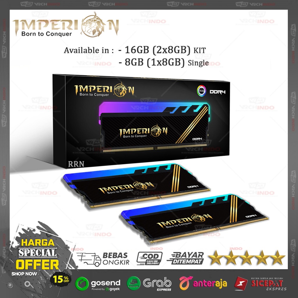 16gb IMPERION RGB GAMING PC RAM/DDR4 RGB RAM (2X8GB) 2666MHz KIT ...
