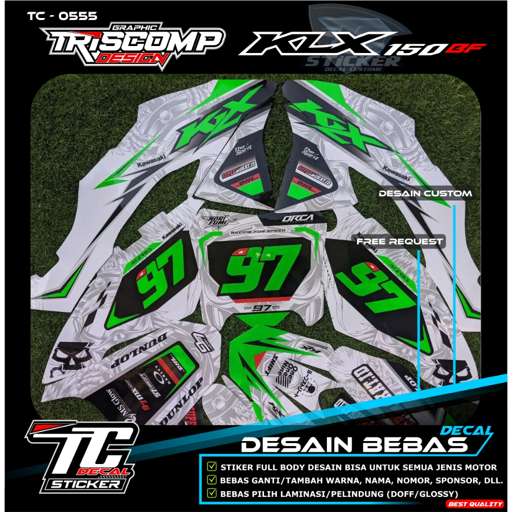 Can Request new KLX 150 BF Decal custom design latest racing batik ...