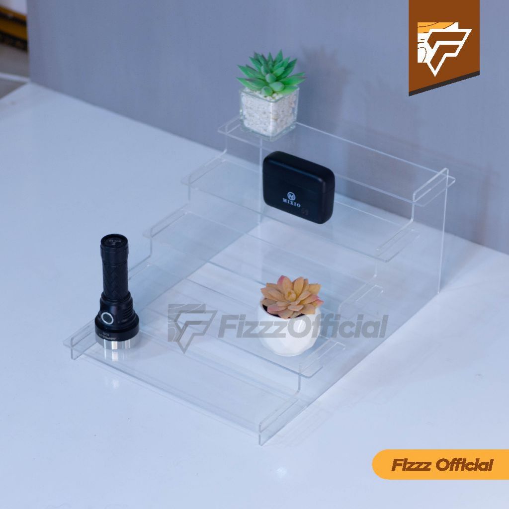 5 Tier Stacking Display Rack Full Transparent Acrylic Multipurpose ...