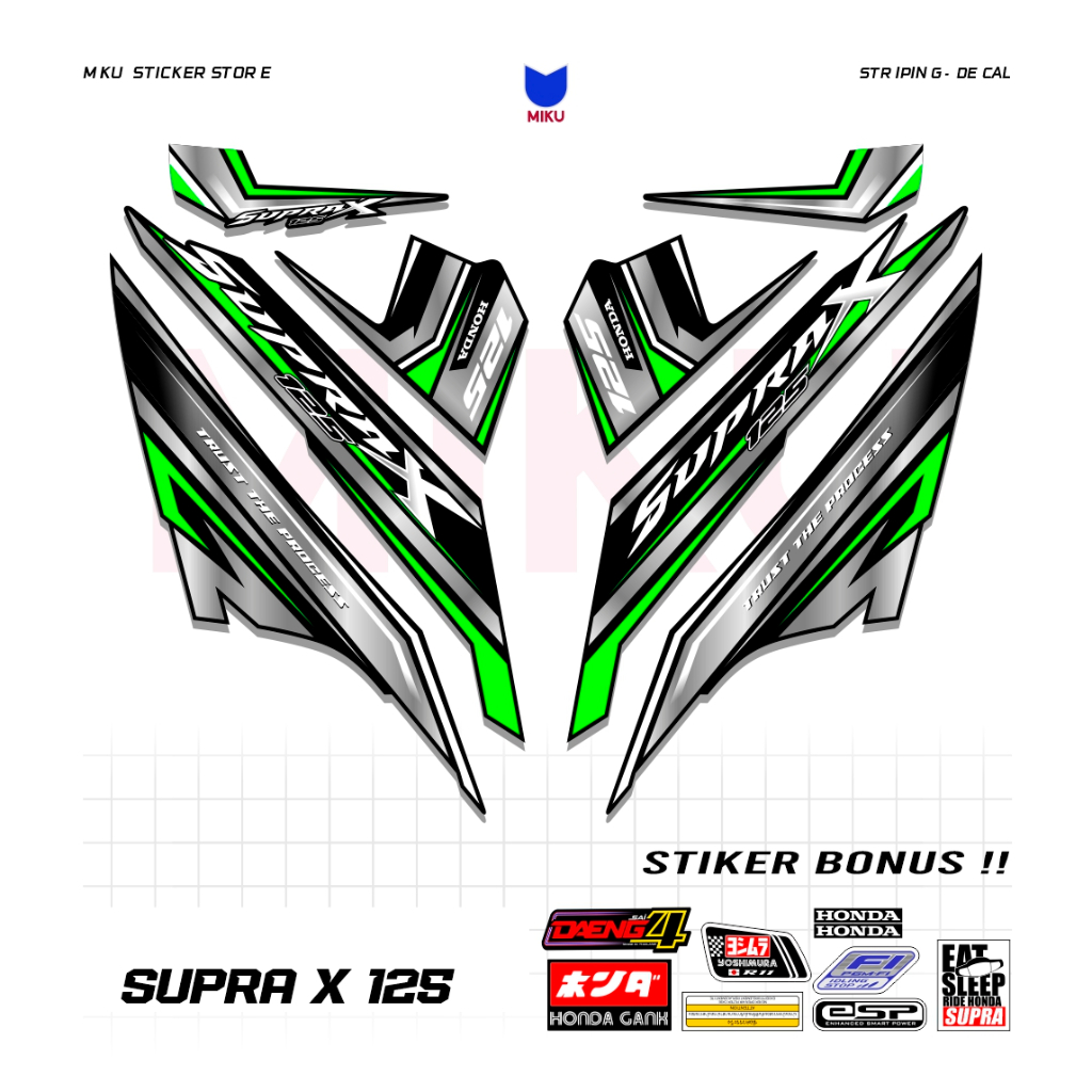 Sp56b Supra X 125 Batman Striping Sticker Variation Racing Contest KPH ...