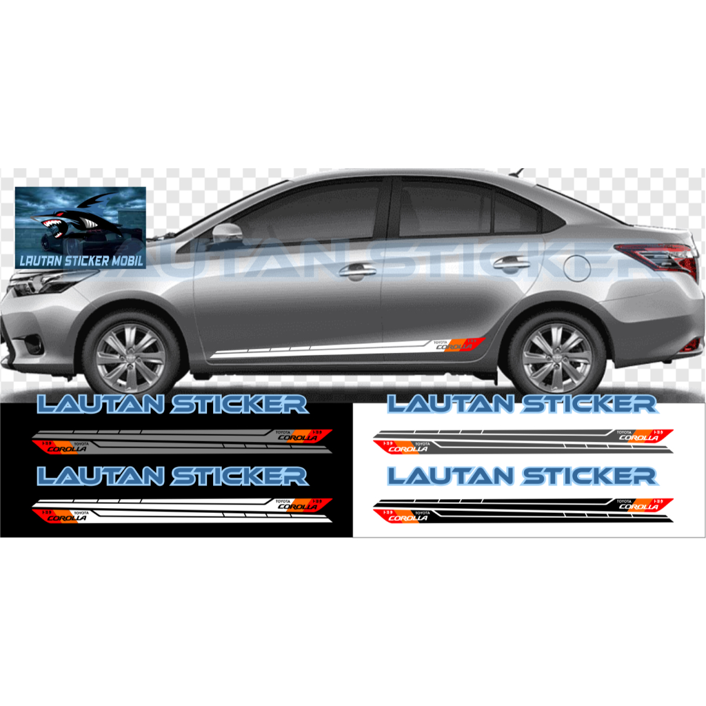 Toyota corolla car sticker cutting, corolla car list stickers | Shopee ...