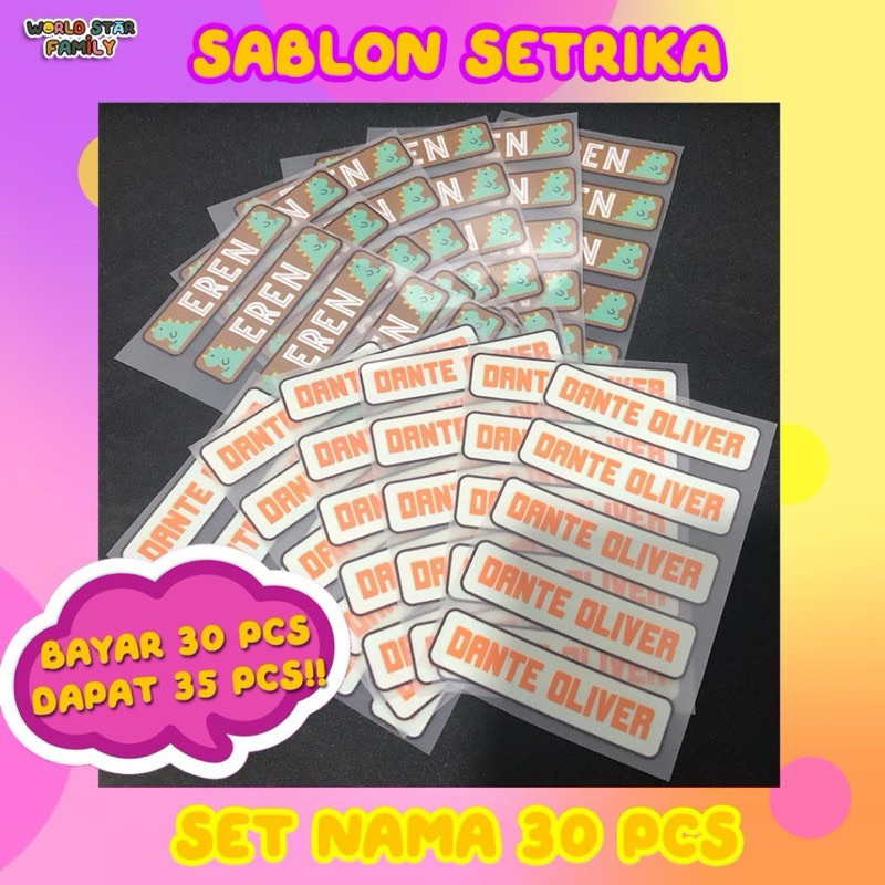 Indie.print Sablon Iron Sticker Name LABEL Sticker dtf Name LABEL ...