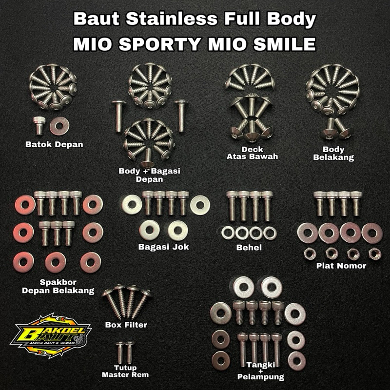 Bolt L Stainless FULL BODY MIO SPORTY MIO SMILE Original Stainless THE ...