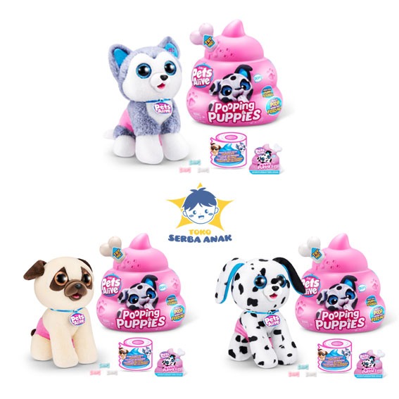 Zuru Pets Alive Pooping Puppies Plush Dog Doll With Sound Can Eat And ...