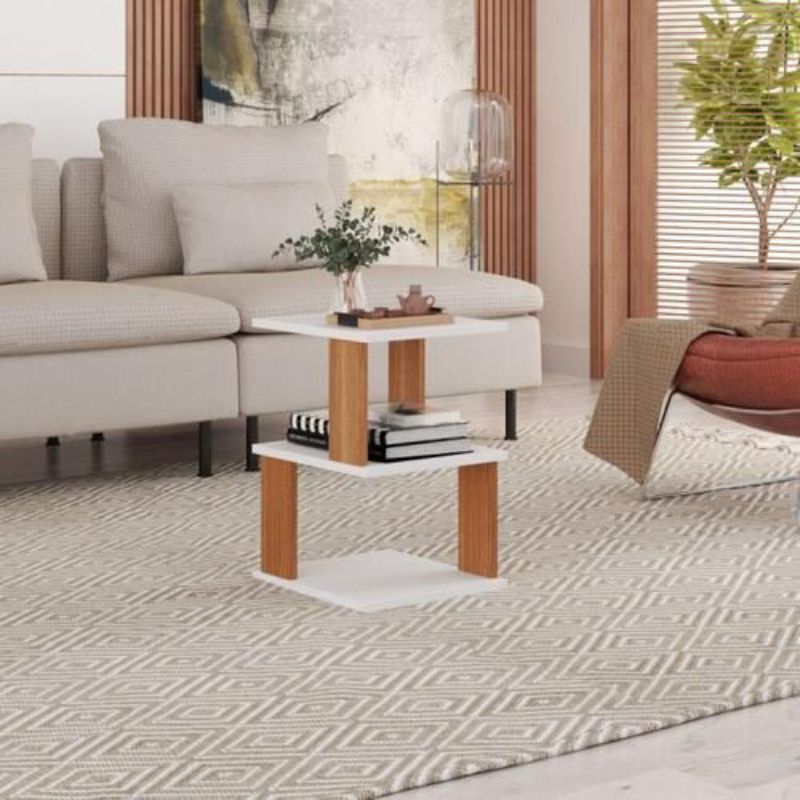 3 Tier Table Wood and Board Stacking Nightstand | Shopee Malaysia