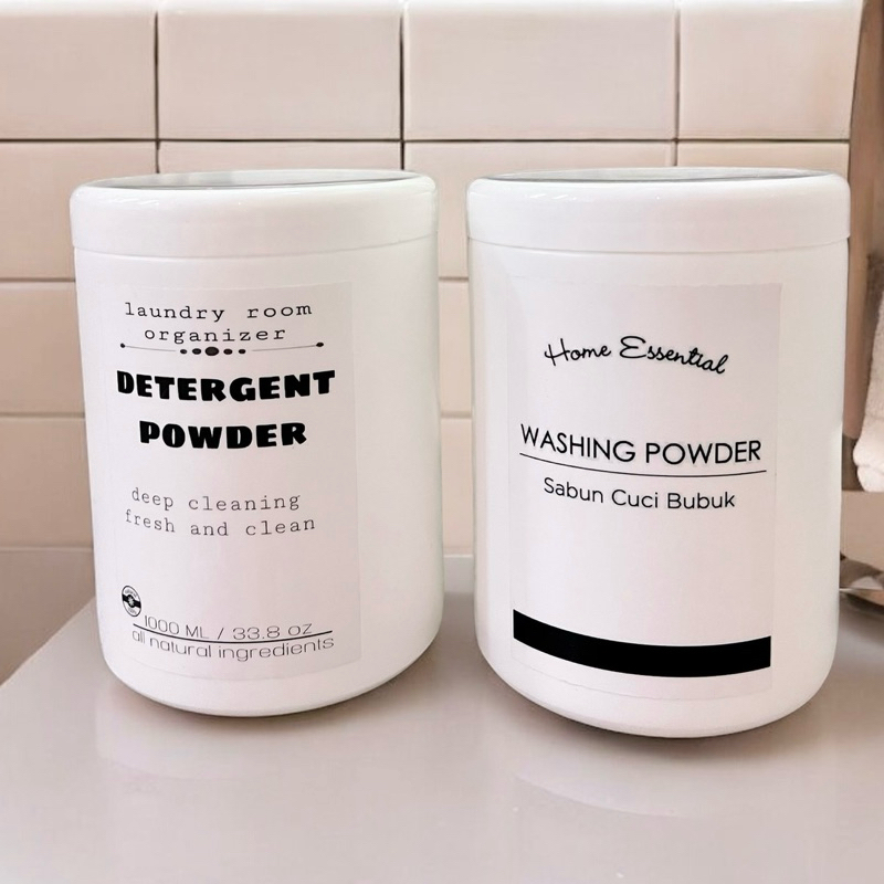 PUTIH 500ml detergent powder holder & 3kg spoon of white detergent ...