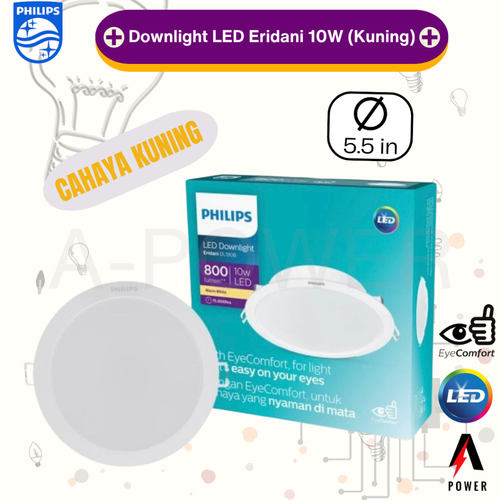 Philips - Eridani 10W LED Downlight (Yellow) | Shopee Malaysia