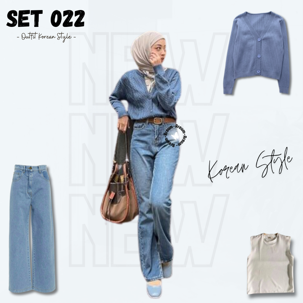Total - Set 022 | New Denim Jacket (Button+Inner+Jeans+Pashmina (Button ...