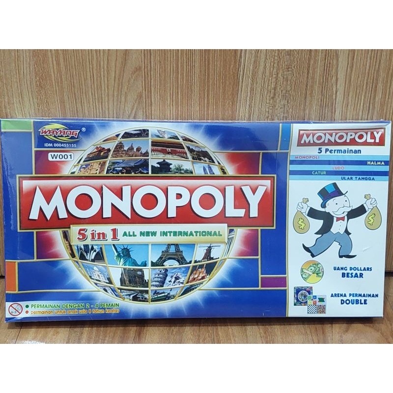 5 in 1 Monopoly Toy Monopoly Halma Chess Ludo and Snakes and Ladders ...
