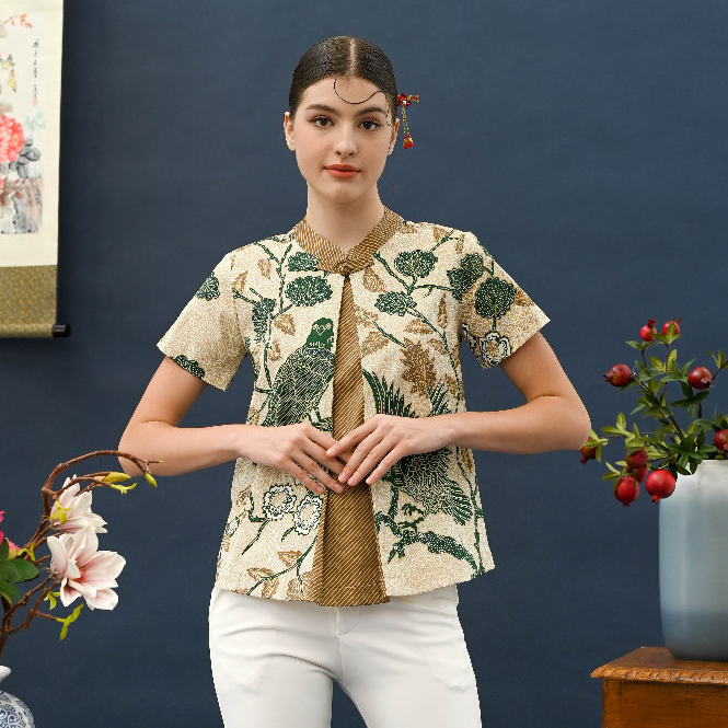 327 IJO Batik Top/Women's Batik Blouse/Batik Uniform/Chinese New Year ...