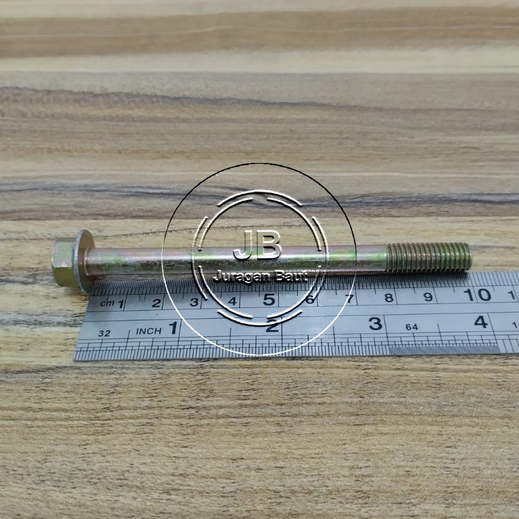 FLANGE BOLT M8X100 BOLT HAT M8 X 100 YELLOW KEY 12 LENGTH 10CM 10 CM ...