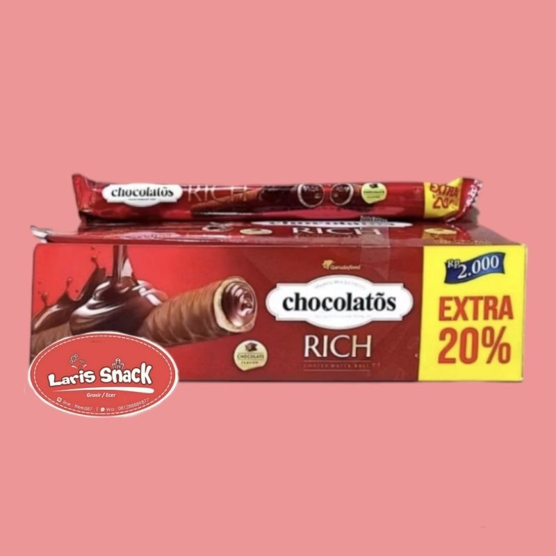 Chocolatos Rich Coated Wafer Roll Chocolate Garuda Food (12 pcs ...