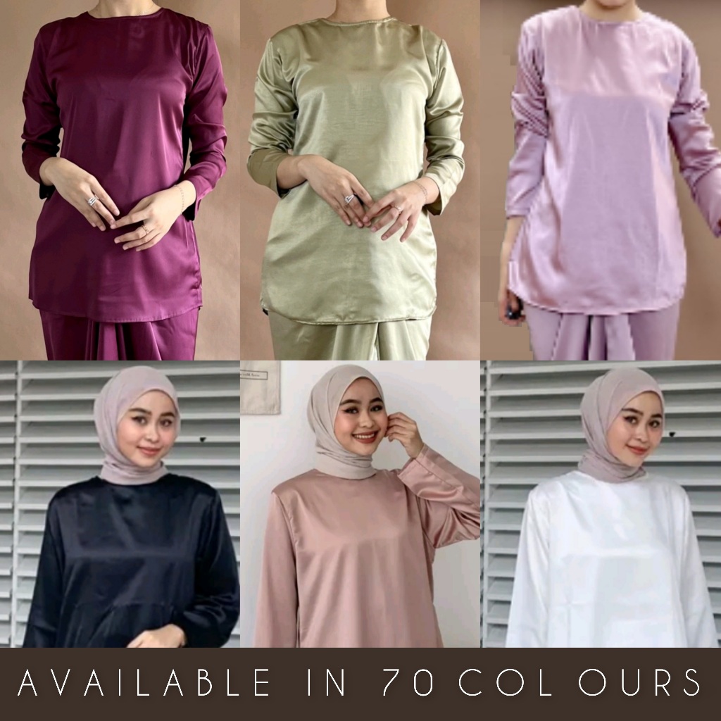 KEMEJA Inner Blouse 70 Color Options/Inner Cuff Shirt Long Sleeve ...
