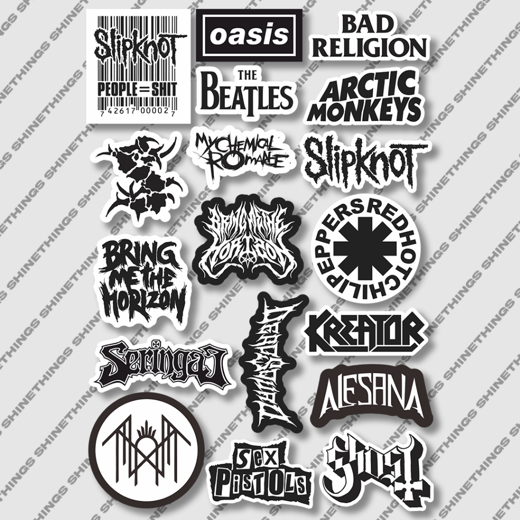 18pcs sticker band metal Slipknot Arti. monkeys RHCP || Sticker PACK ...