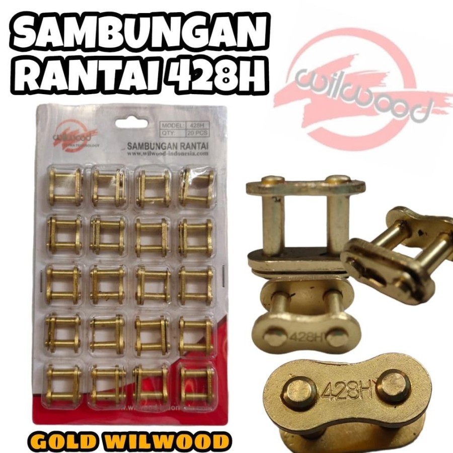 CHAIN CONNECTION 428 H 428H GOLD BRAND WILWOOD RACING (UNIT PRICE ...