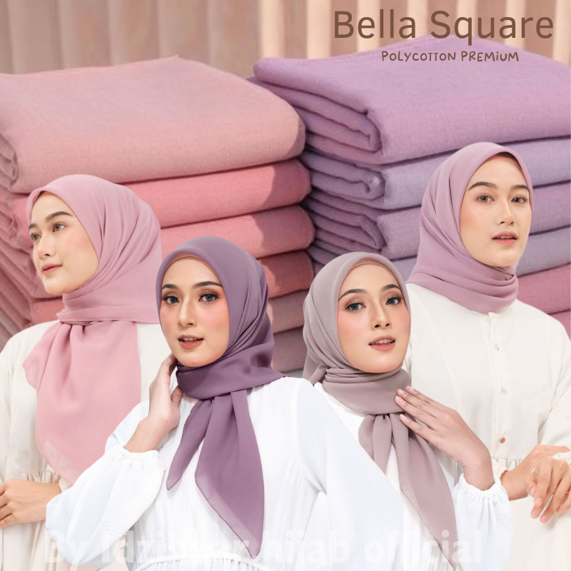 Premium Bella Square Rectangular Hijab 115 x 115 Bella Square Hijab ...