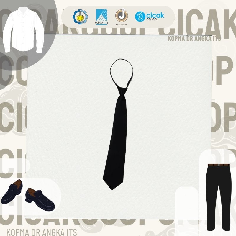 HITAM Plain BLACK TIE INSTANT FORMAL WORK TIE FAMATEX 46CM | Shopee ...