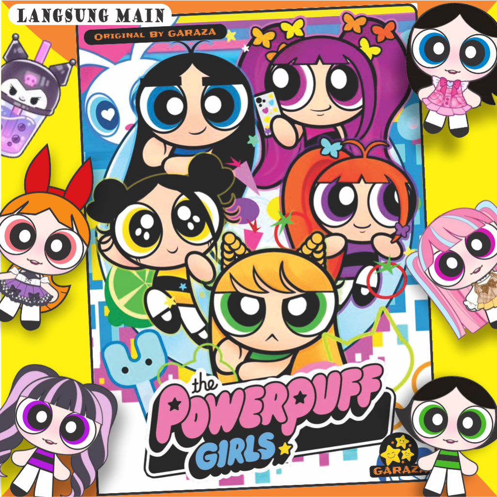 Paperdoll THE POWERPUFF GIRLS Children's Education Book Full Lamination ...