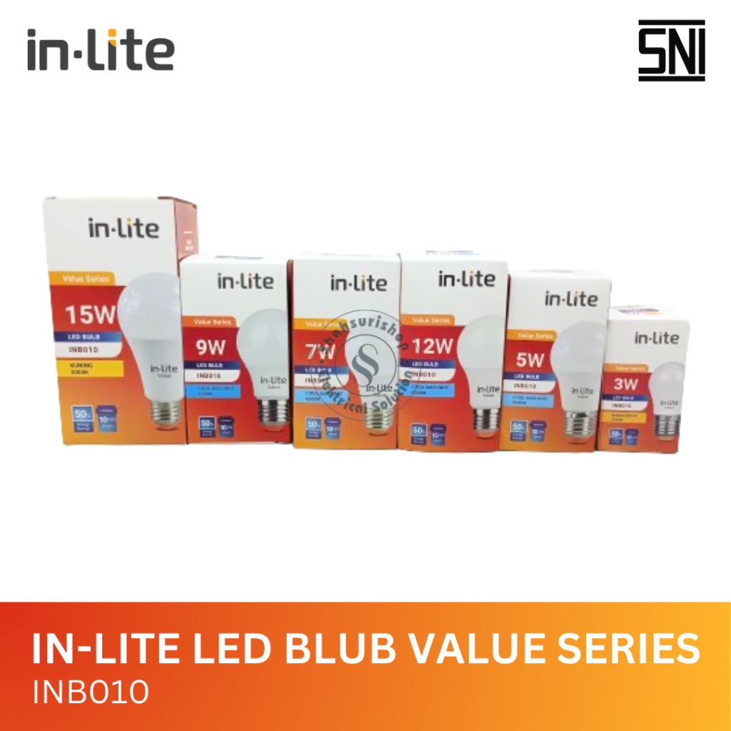 PUTIH CAHAYA In-lite INLITE LED LAMP BLUB INB010 VALUE SERIES 3W 5W 7W ...