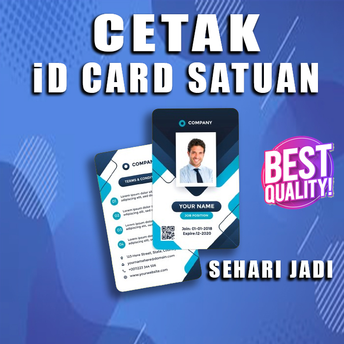 MINIMAL Custom ID CARD Without A Minimum ORDER Of 2 Sides Back And ...