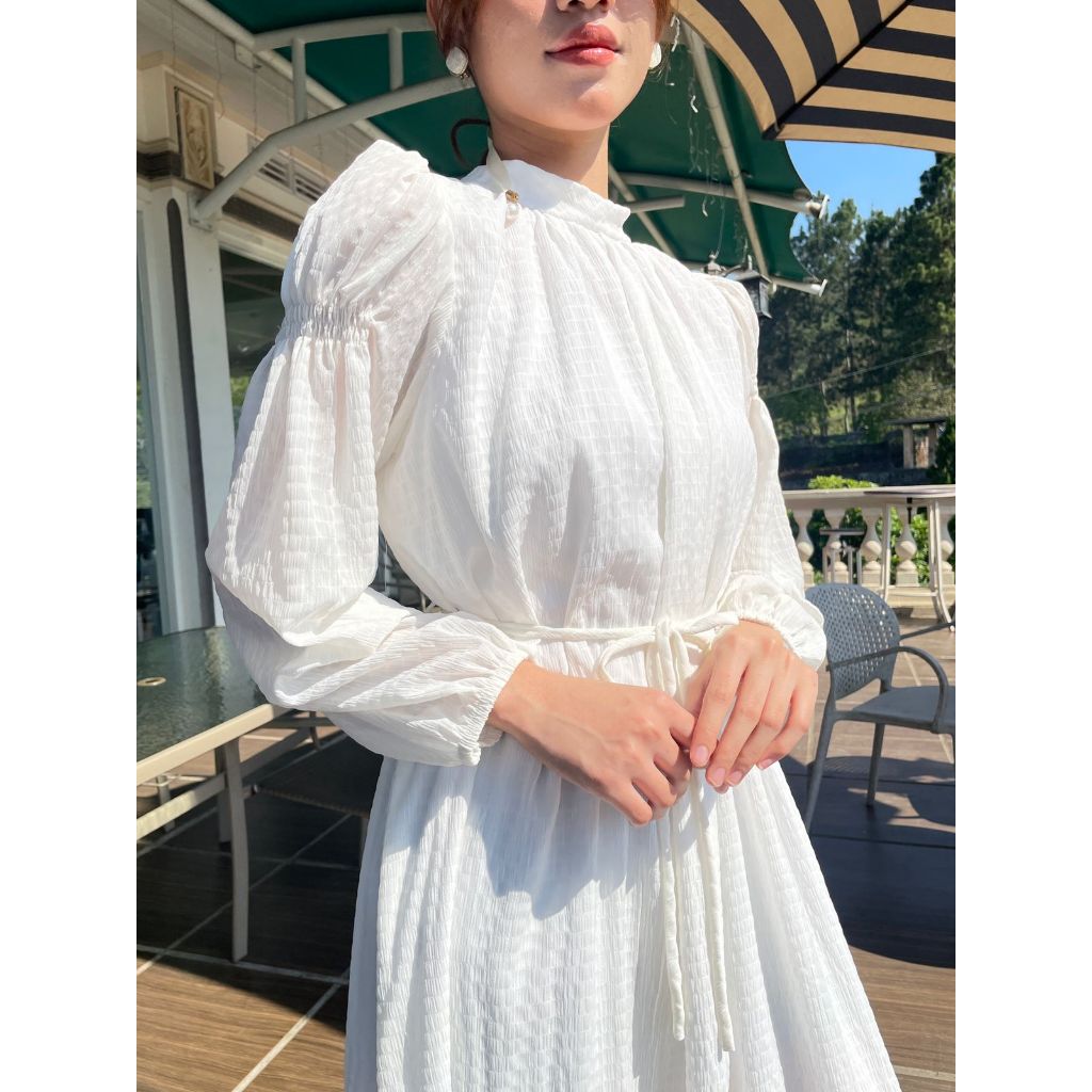 Zéa - - Dress White Vintage Korean Cornskin Lebaran | Shopee Malaysia
