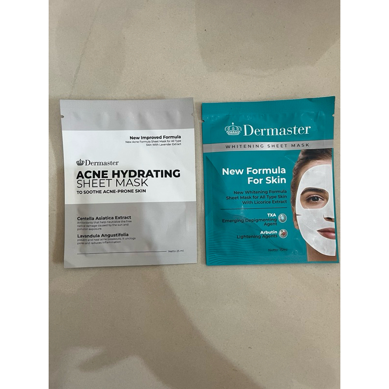 Dermaster SHEET MASK ACNE HYDRATING WHITENING NEW FORMULA | Shopee Malaysia