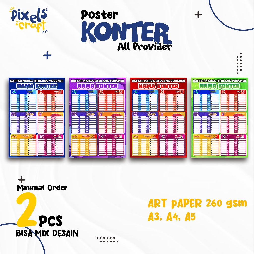 Custom Counter Poster/Counter Price List Poster/Portrait Counter Poster ...