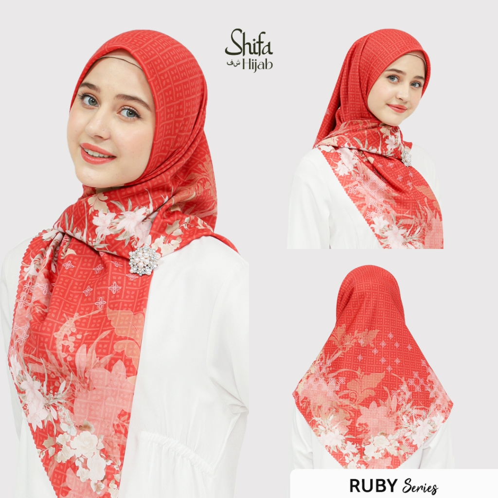 Shifa HIJAB - RUBY | Sublime Hijab Veil Rectangular MOTIF PREMIUM LASER CUT | Shopee Malaysia