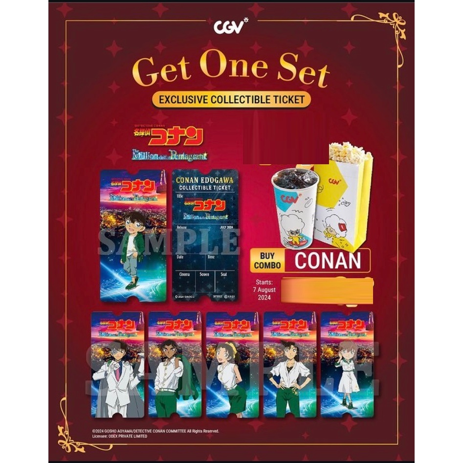 Detective Conan: The Million-Dollar Pentagram x CGV Official Collectible Ticket Set | Shopee ...