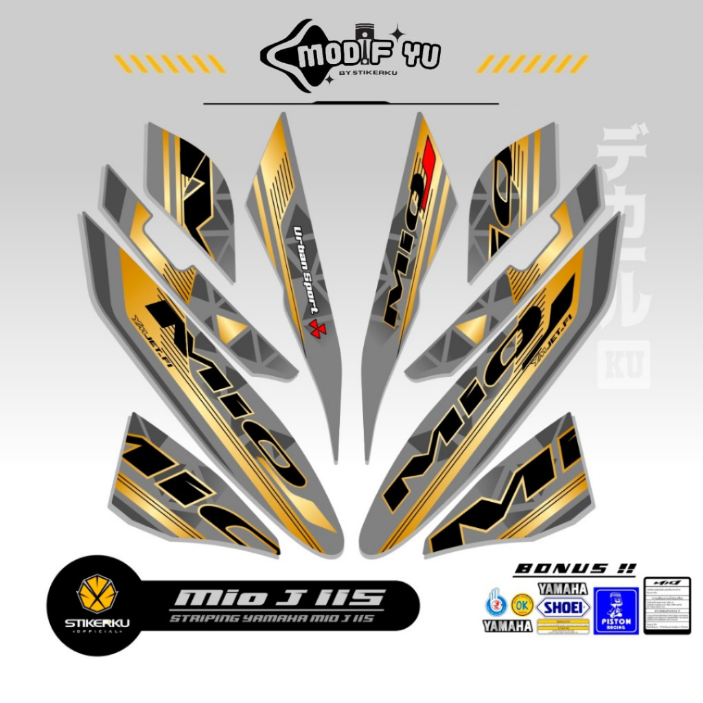 Mio J STRIPING / MOTIF 5 / MIO GT STICKER / YAMAHA MIO J / GT THAILAND ...