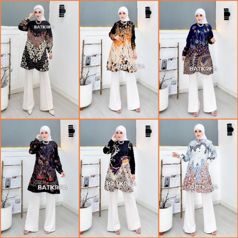 Latest Modern Batik Tunics Modern Work Women's Batik Tops Jumbo Long ...