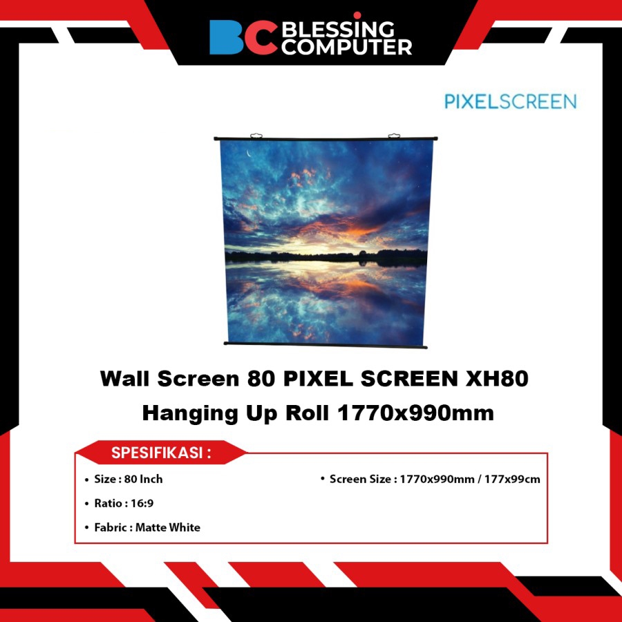 Wall Screen 80 PIXEL SCREEN XH80 Hanging Up Roll 1770x990mm | Shopee ...
