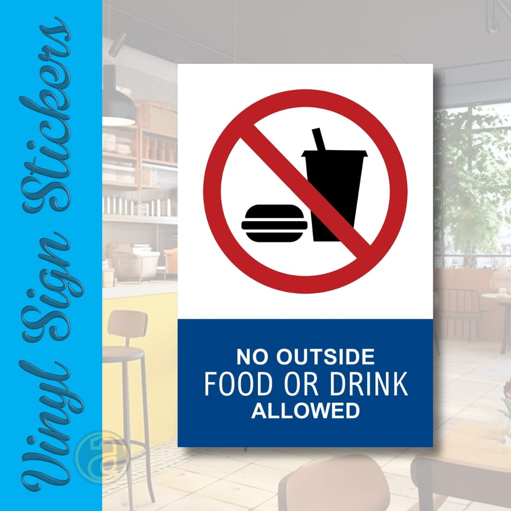 No Outside Food or Drink Allowed Sticker 20x30 cm Promotion Sign ...