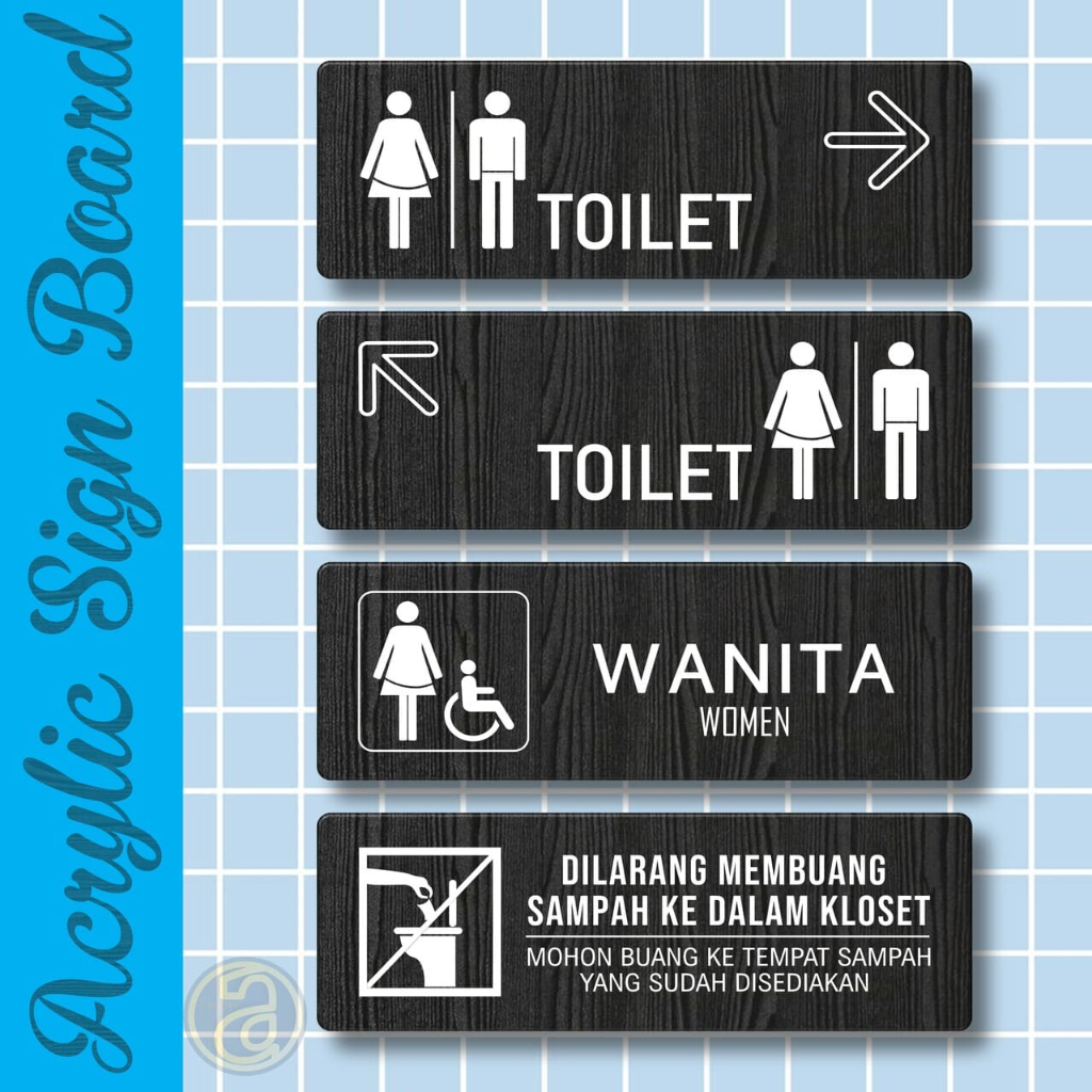 Acrylic Board Direction Sign Aesthetic Toilet Writing Sign Restroom ...