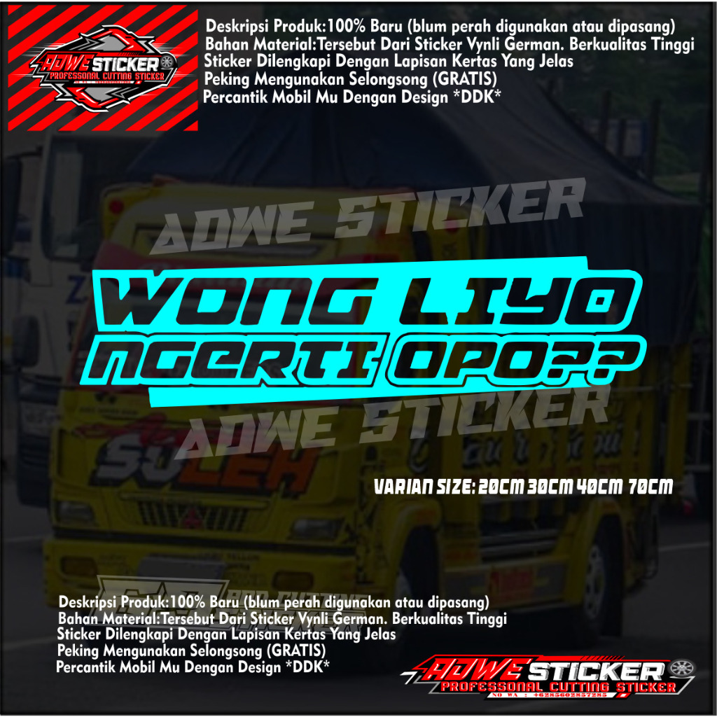 Weg lio ngerti opo truck stickers cutting variations of pickup car ...