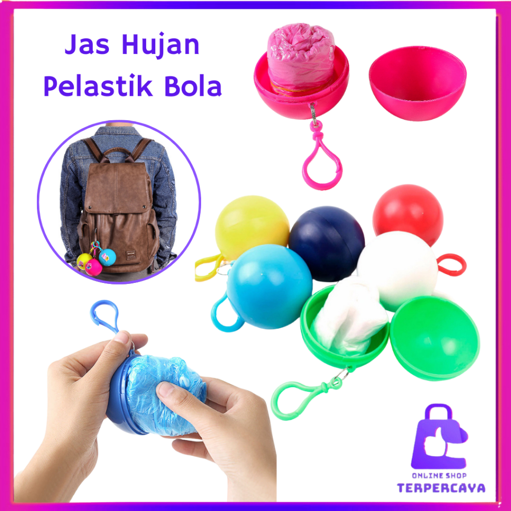 GANTUNGAN Ost Ball Plastic Raincoat With Colorful Keychain Ball Concert ...