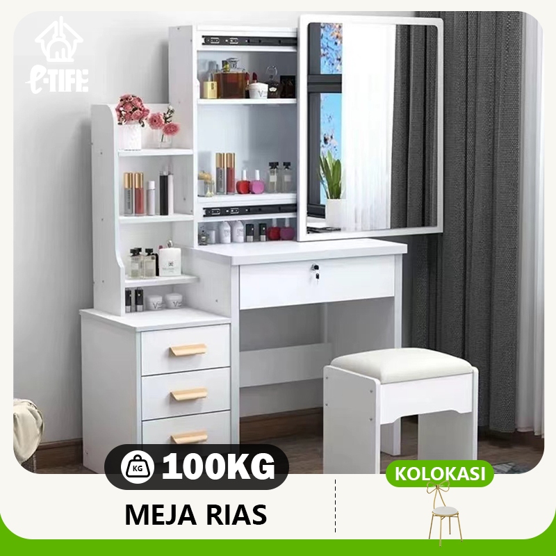 Aesthetic Minimalist Dressing Table + Dressing Chair Minimalist Sliding ...