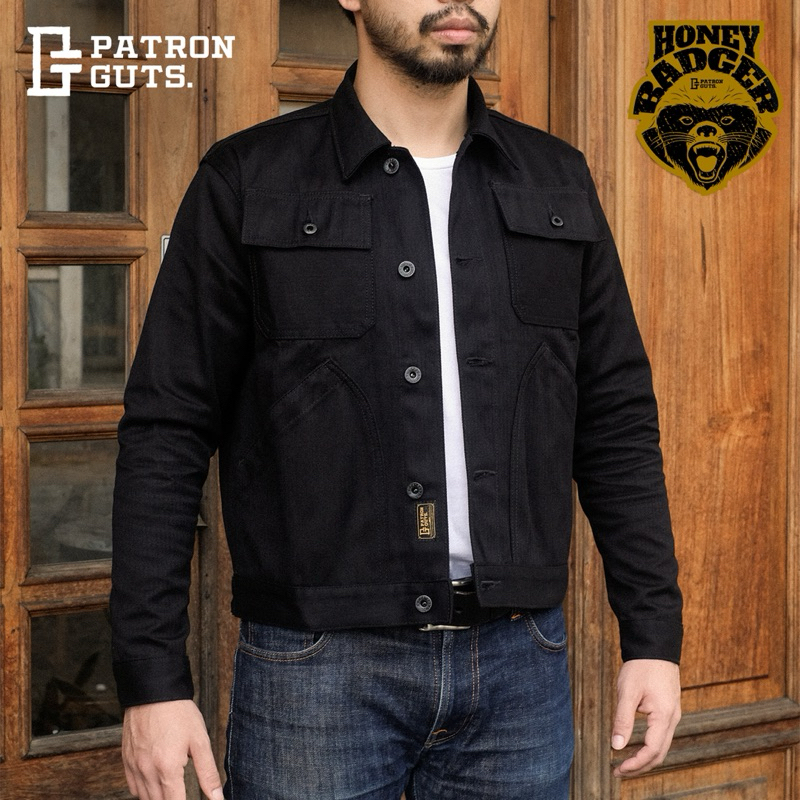 PATRON Men's Selvedge Trucker Boxy Jacket BadgerHONEY | Shopee Malaysia