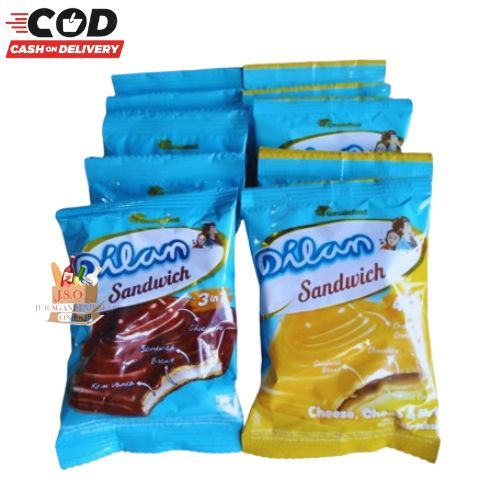 (JSO) Dilan Sandwich Biscuits 3 in 1 Cream Vanilla Chocolate 10 bks x ...